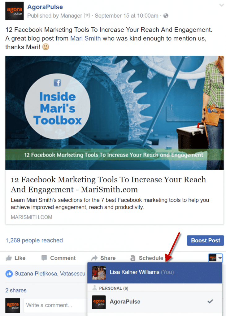 Facebook makes it easier to comment "as a page"